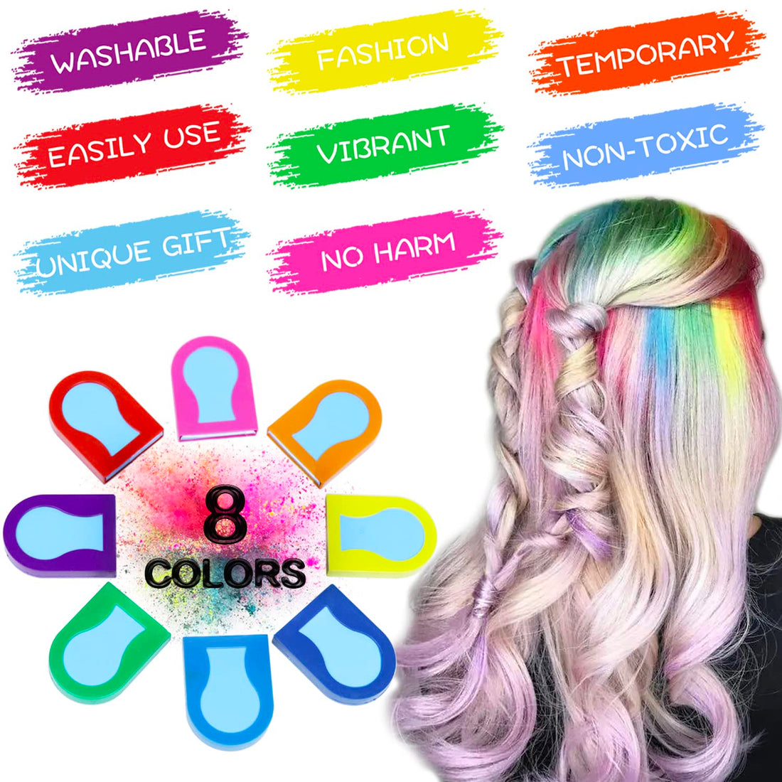 ⚡ A flash sale 50% OFF - 8 Colors Temporary Hair Powder Hair Dye ...